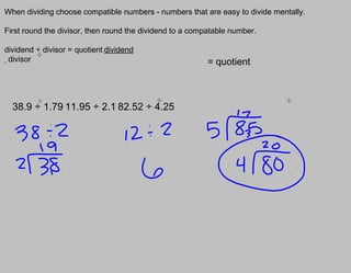 3.2 estimating products and quotients | PPT
