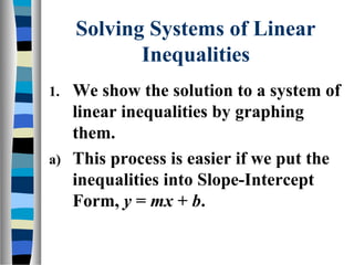 3.3 graph systems of linear inequalities | PPT