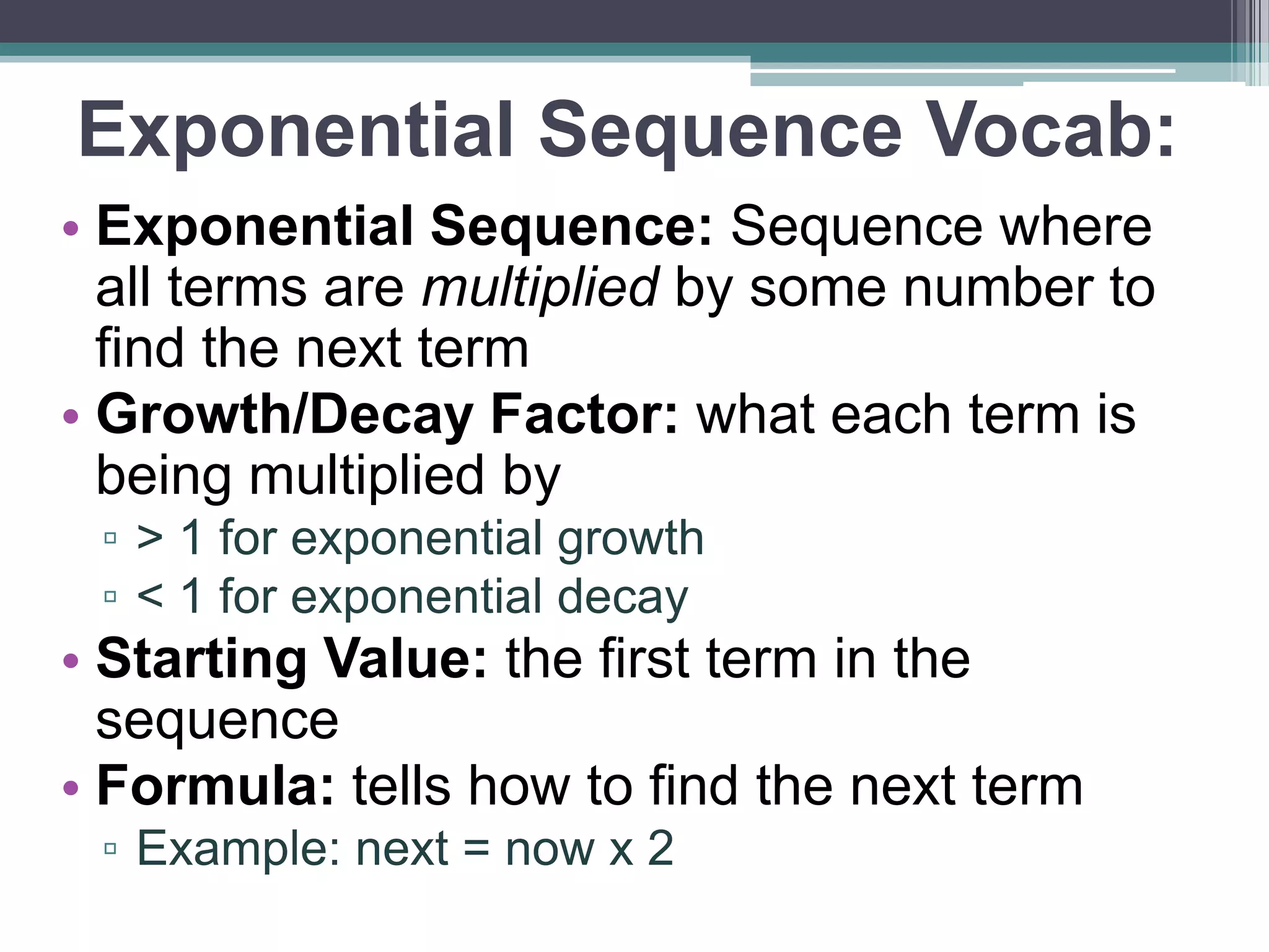 3.1 exponential sequences | PPTX