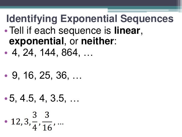 3.1 exponential sequences