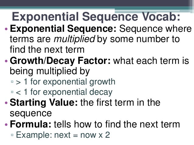 3.1 exponential sequences