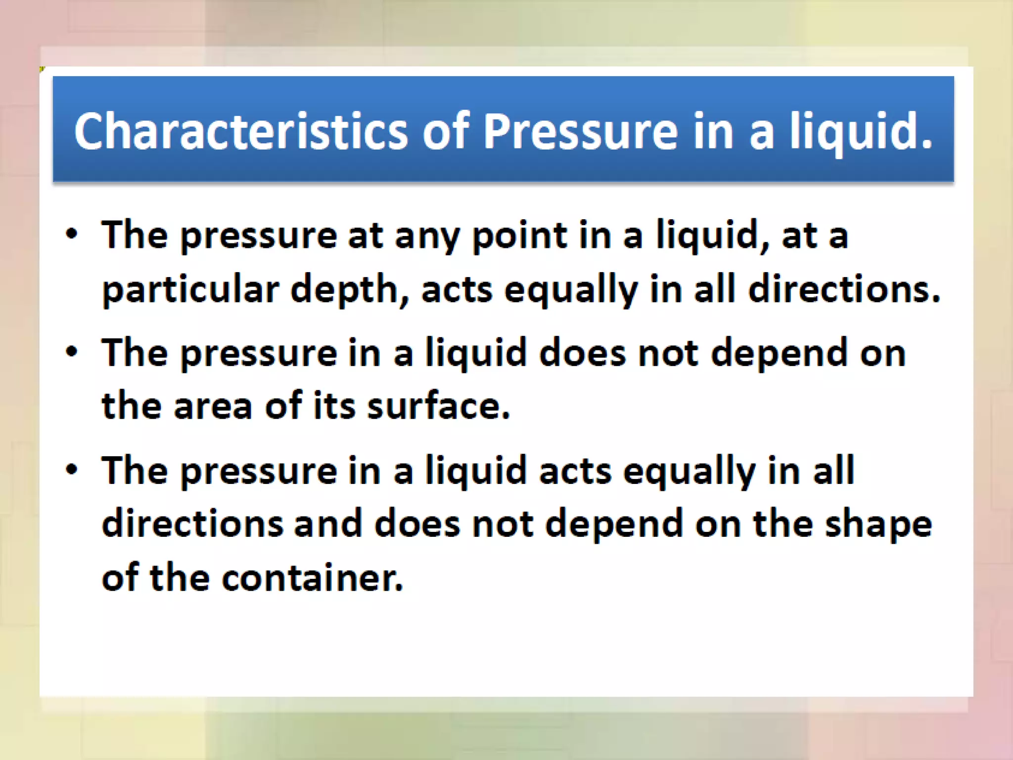3.2 pressure in liquid | PPTX