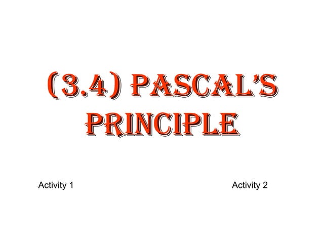 Pascal's Principle Explained | PPT