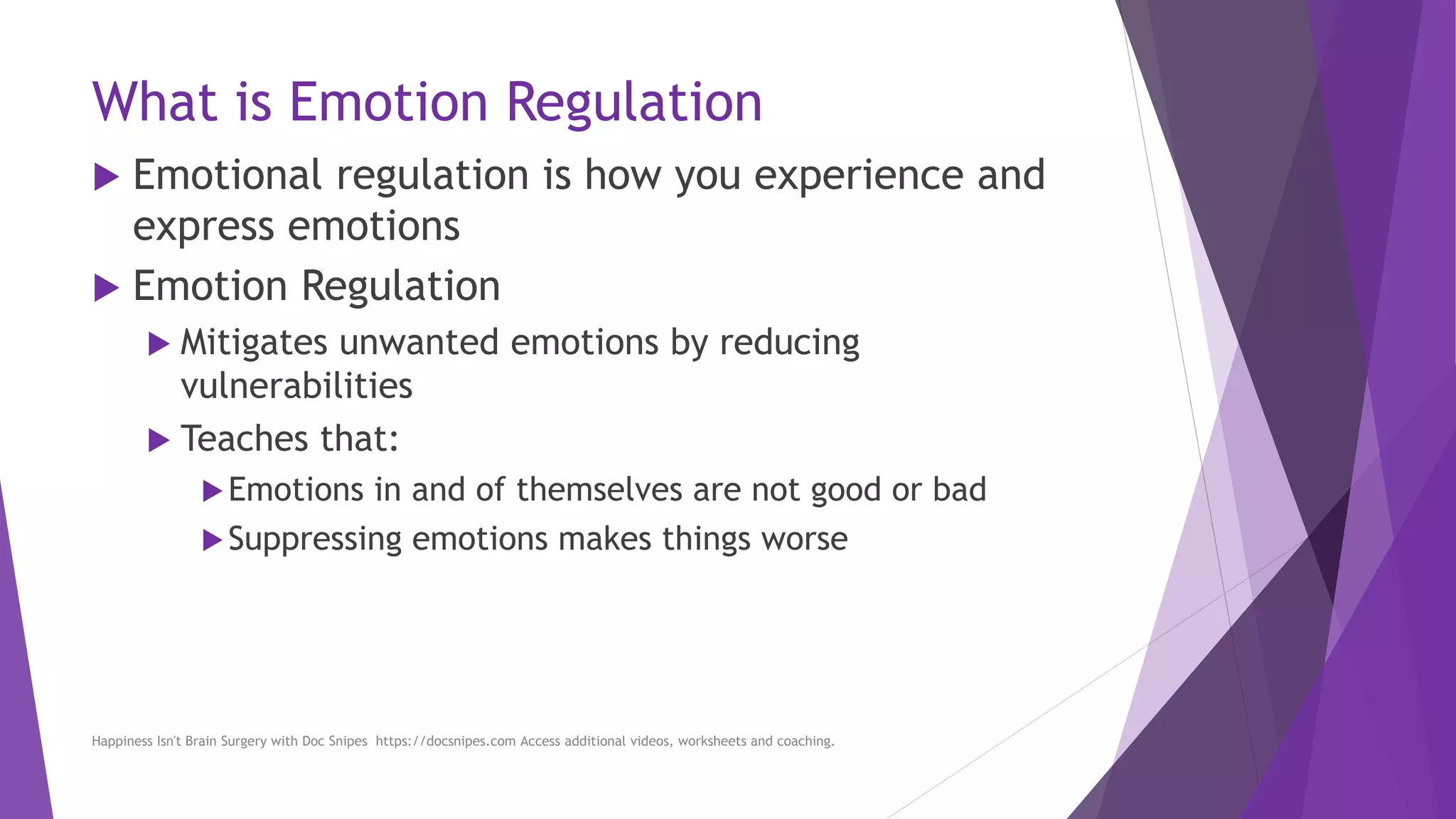 Emotion Regulation: Improving Happiness and Preventing Distress | PPTX
