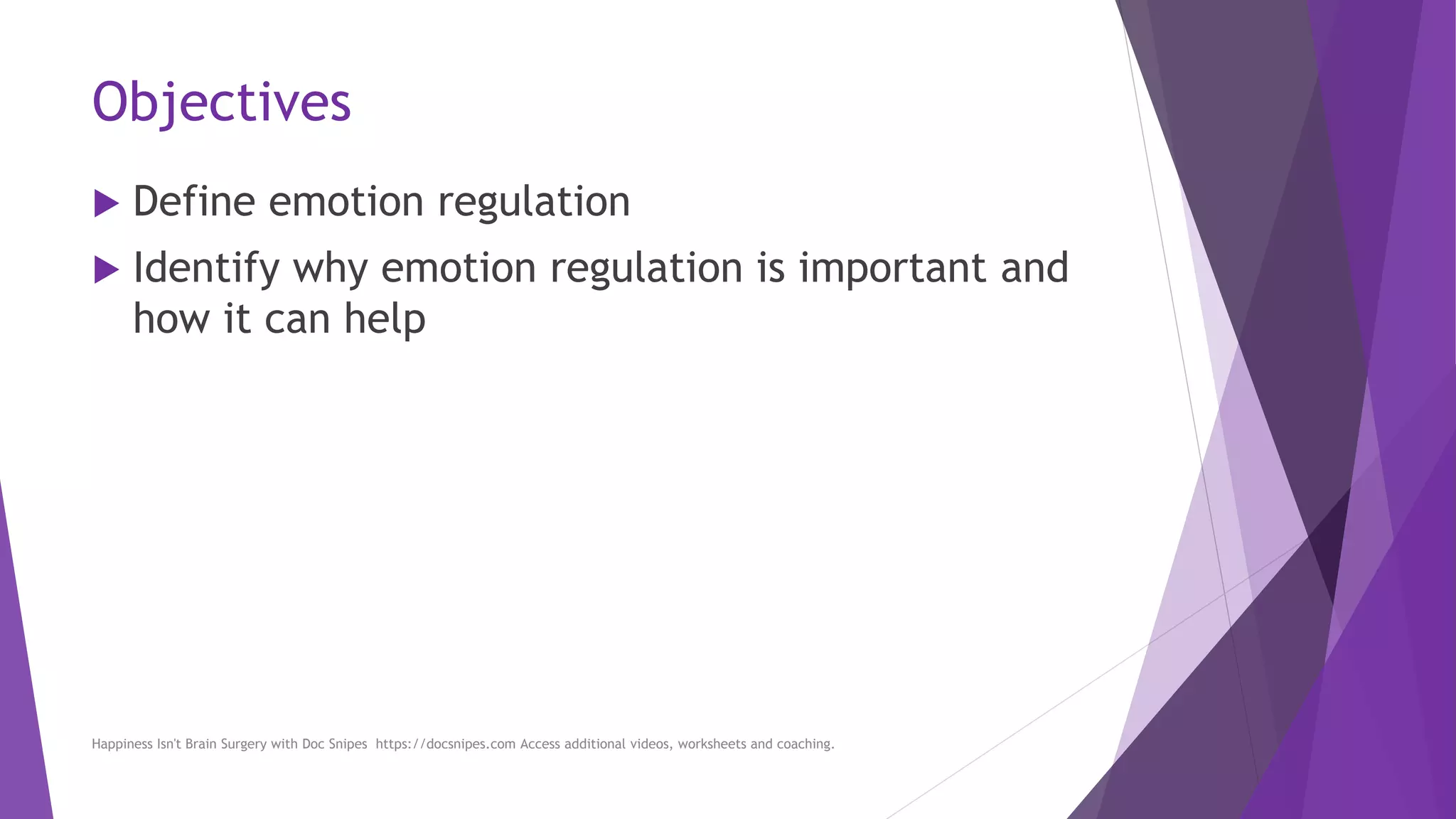Emotion Regulation: Improving Happiness and Preventing Distress | PPTX