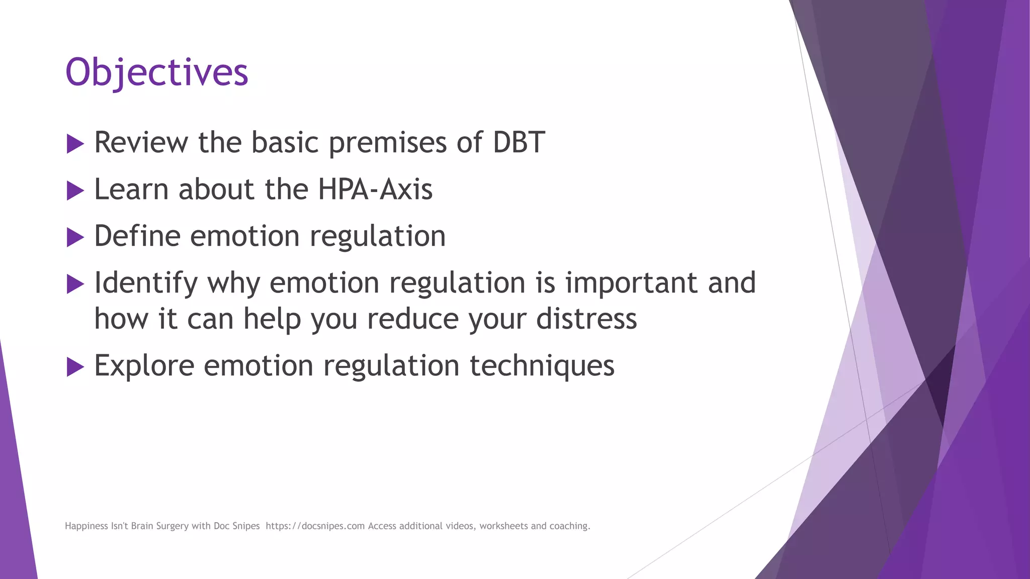 Emotion Regulation: Improving Happiness and Preventing Distress | PPTX