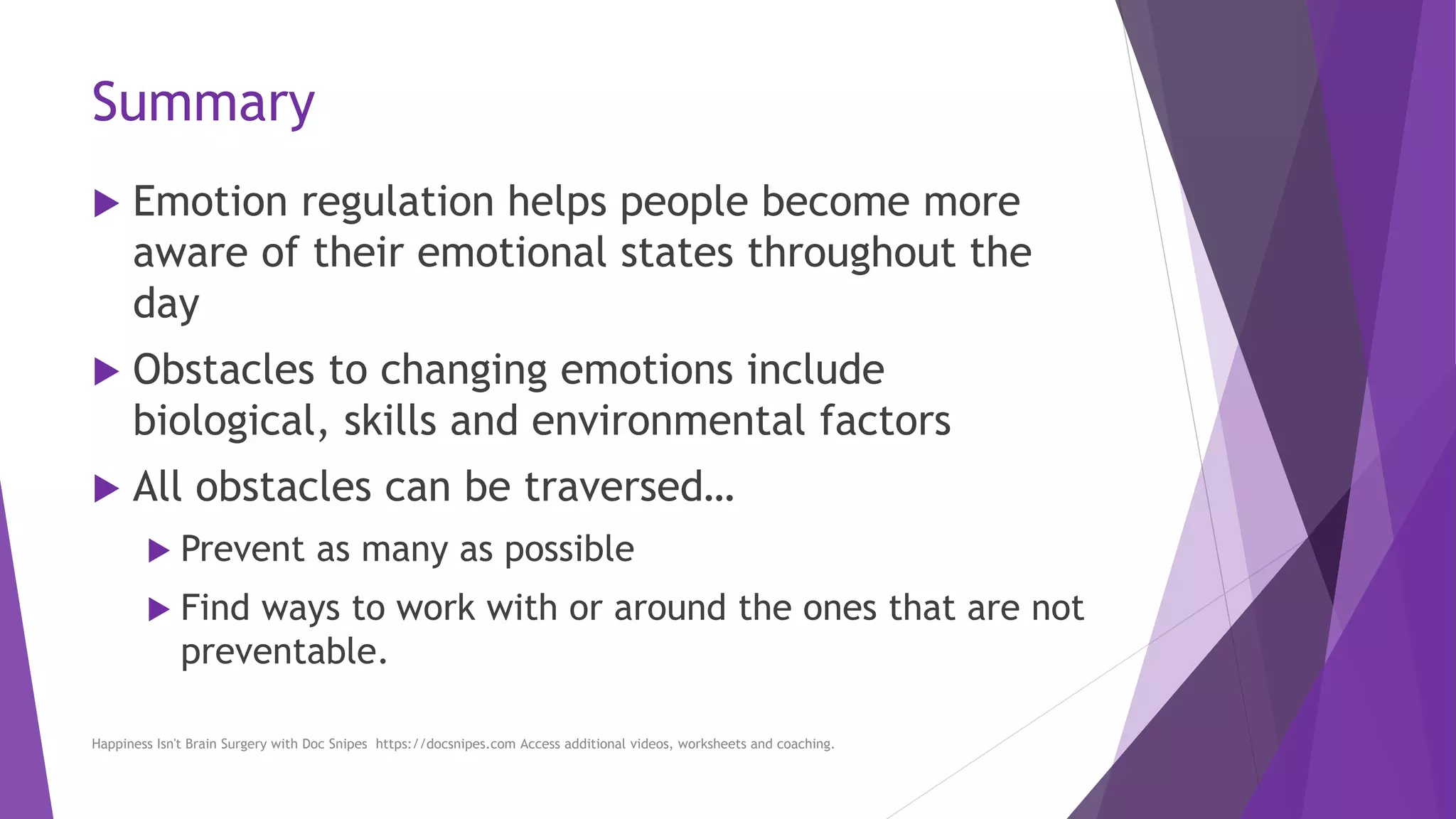 Emotion Regulation: Improving Happiness and Preventing Distress | PPTX