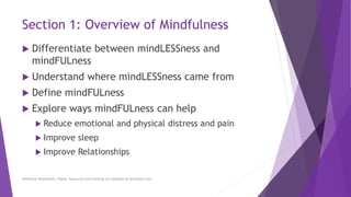 Mindfulness to Improve Happiness and Prevent Problems | PPTX