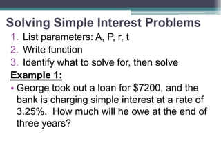 3.5 interest problems | PPTX | Stocks and Bonds | Personal Investing