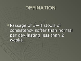 approach to the patient of Acute Diarrhoea | PPT