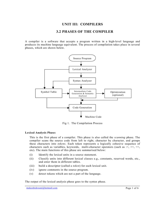 Phases of the Compiler - Systems Programming | PDF