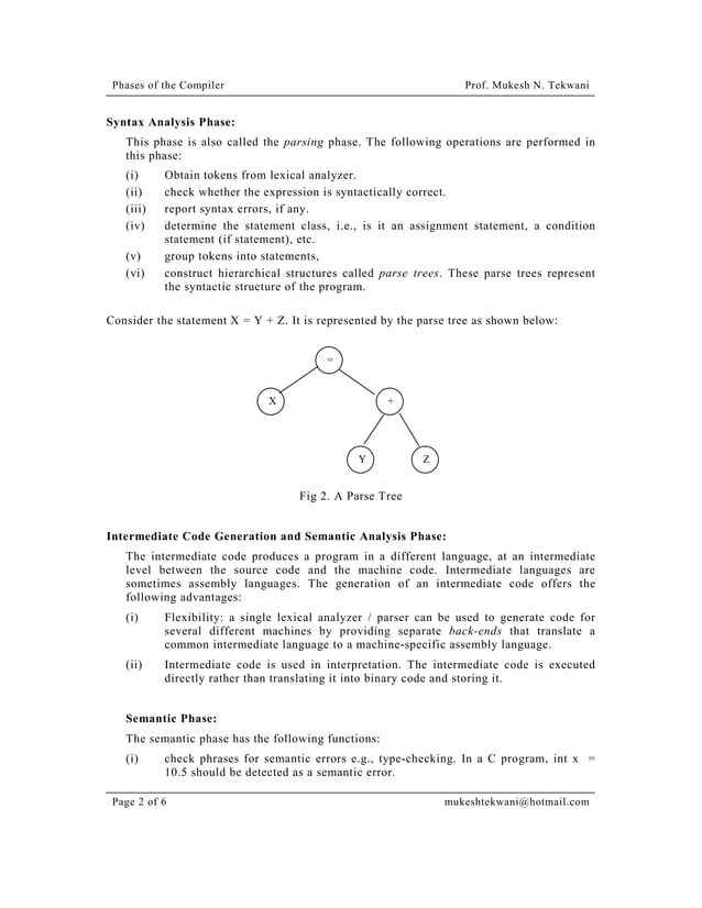 Phases of the Compiler - Systems Programming | PDF