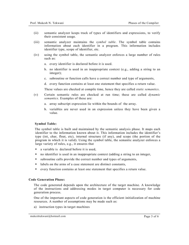 Phases of the Compiler - Systems Programming | PDF