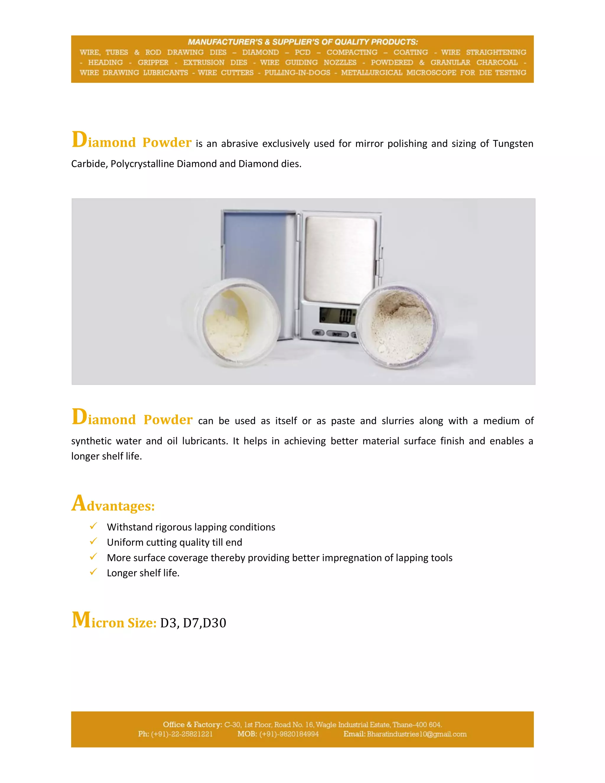 Diamond Powder | PDF
