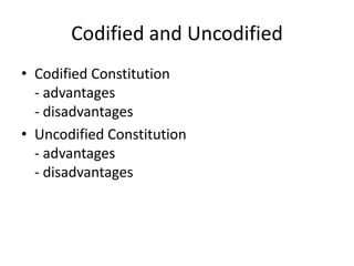 3. Codified & Uncodified Constitutions | PPTX
