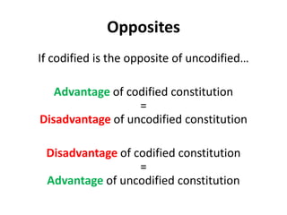 3. Codified & Uncodified Constitutions | PPTX