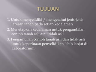 Laboratorium Uji Tanah - Pengambilan Contoh Tanah | PPTX