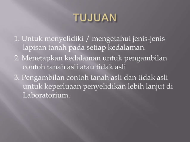 Laboratorium Uji Tanah - Pengambilan Contoh Tanah | PPTX