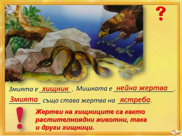 Групиране на животните според начина им на хранене ЧП 3 клас