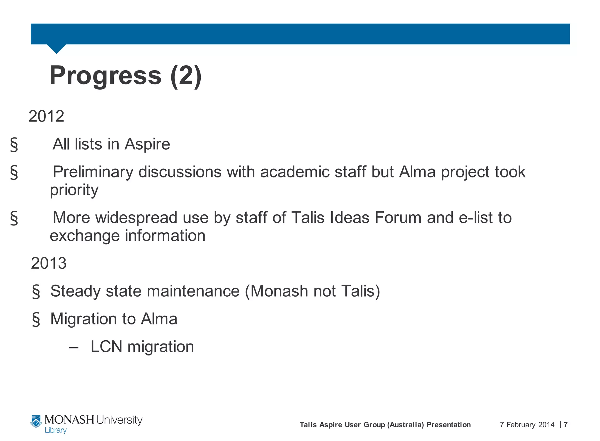 Monash - Talis Aspire User Group presentation | PDF | Search | Internet