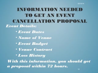 Event Cancellation Insurance | PPT