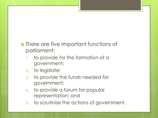 3.1 role and structure of parliament | PPTX