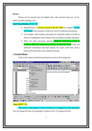 MS Word's main menu | DOC