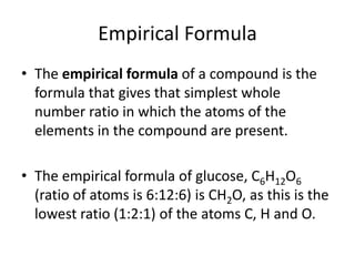 Empirical Formula For Glucose