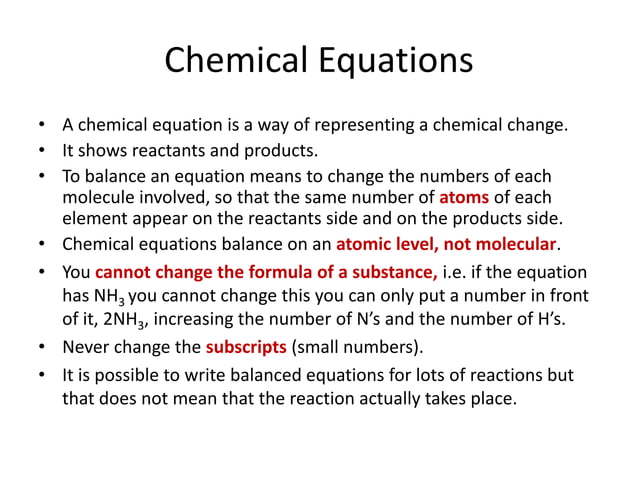 3.5 chemical equations | PPTX | Chemistry | Science