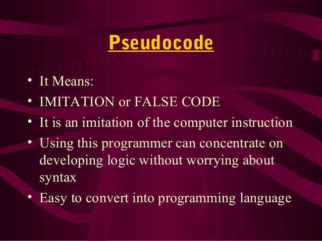 Pseudo Code Basics 