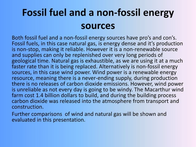 Gas versus Wind as an Energy Source - Jess | PPT