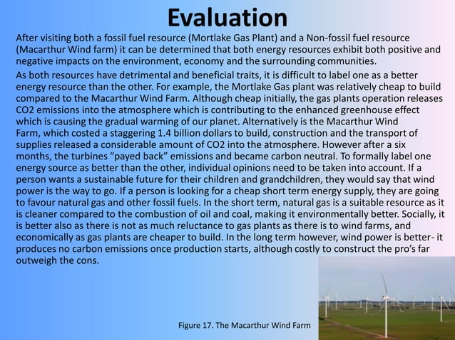 Gas versus Wind as an Energy Source - Jess | PPT
