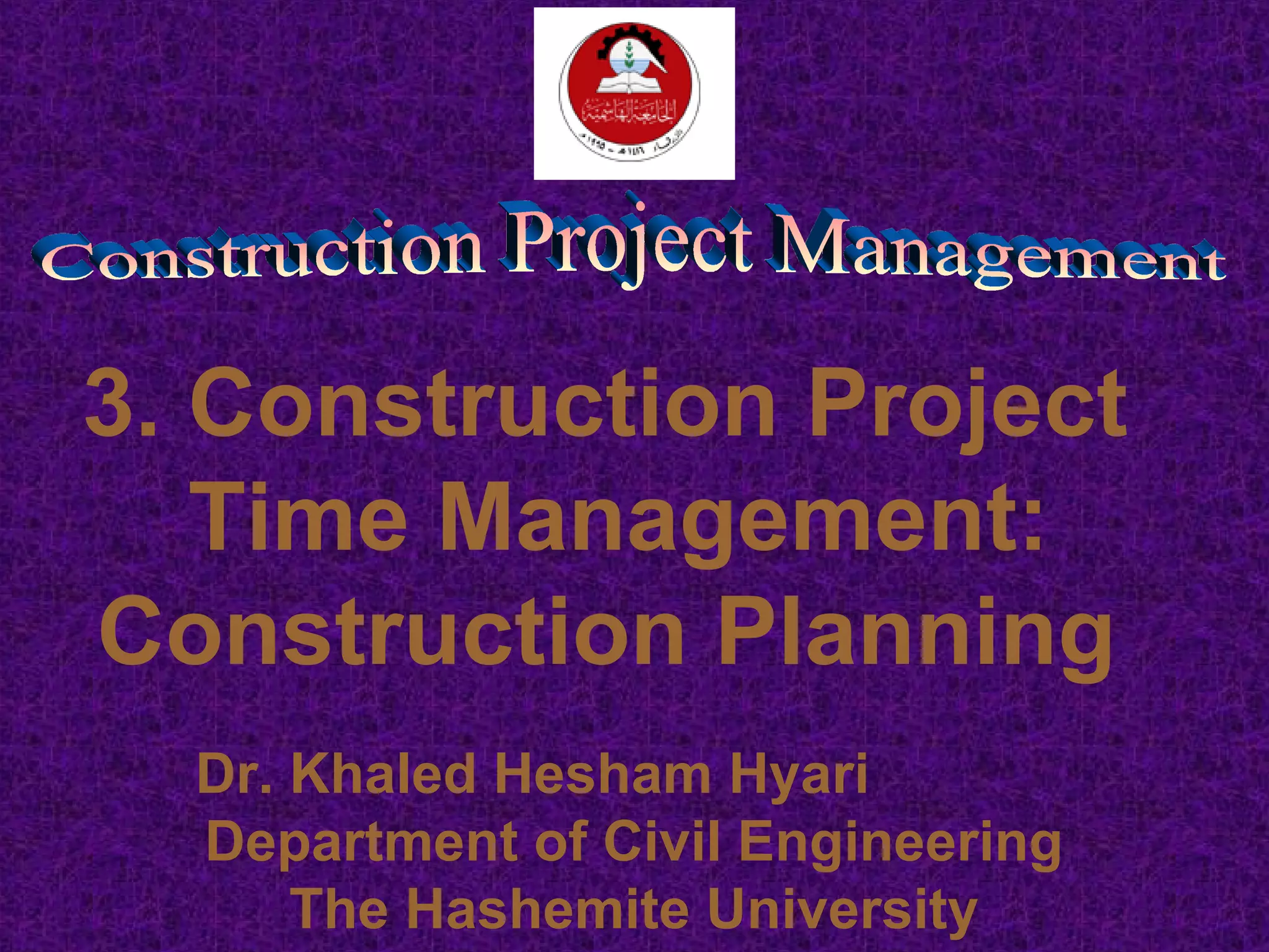 3. construction planning. construction project management | PPT