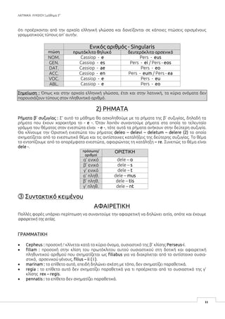 ΛΑΤΙΝΙΚΑ ΛΥΚΕΙΟΥ - Μάθημα 3ο | PDF