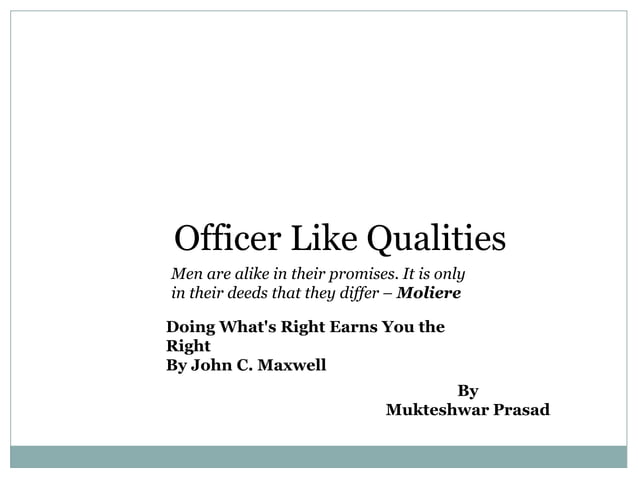 Officer Like qualities | PPTX | Career Advice | Careers