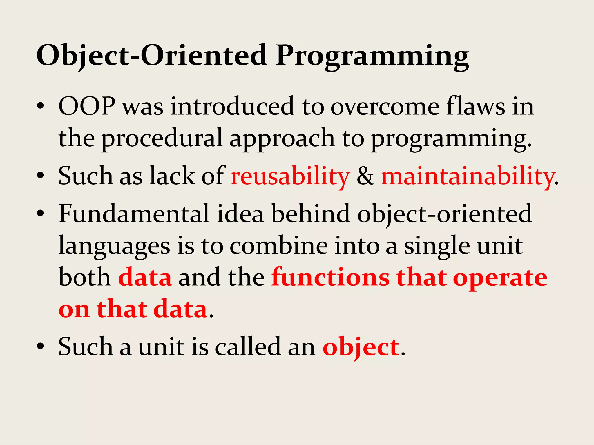 Introduction to oops concepts | PDF