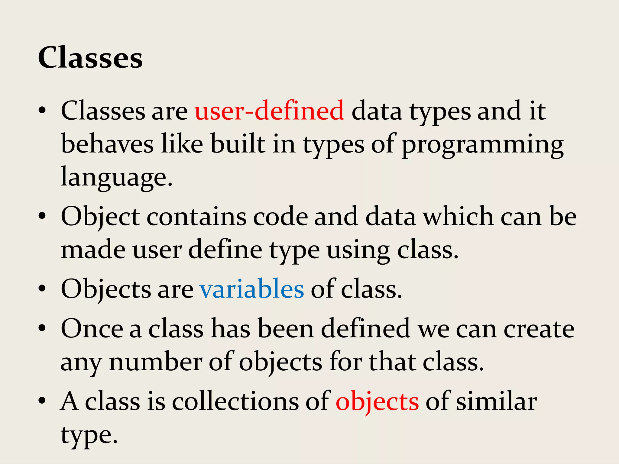 Introduction to oops concepts | PDF