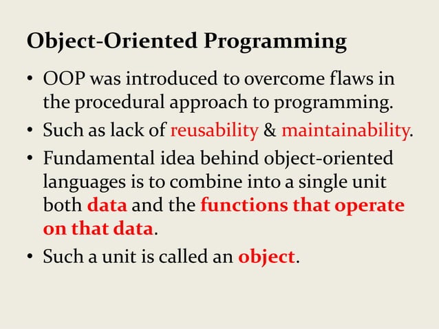 Introduction to oops concepts | PPT