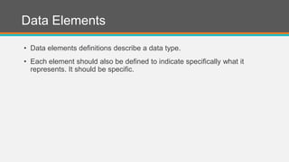 Systems Analyst and Design - Data Dictionary | PPTX