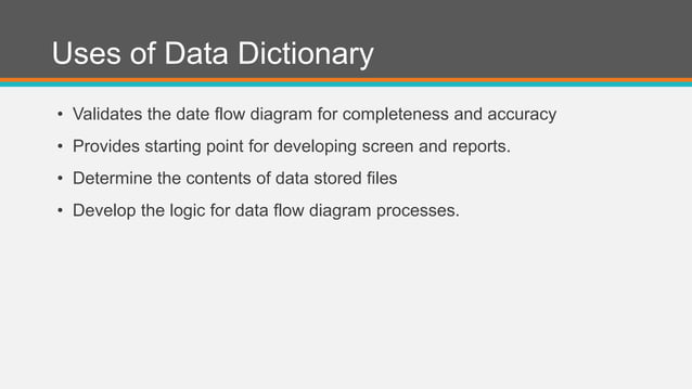 Systems Analyst and Design - Data Dictionary | PPTX | Databases ...