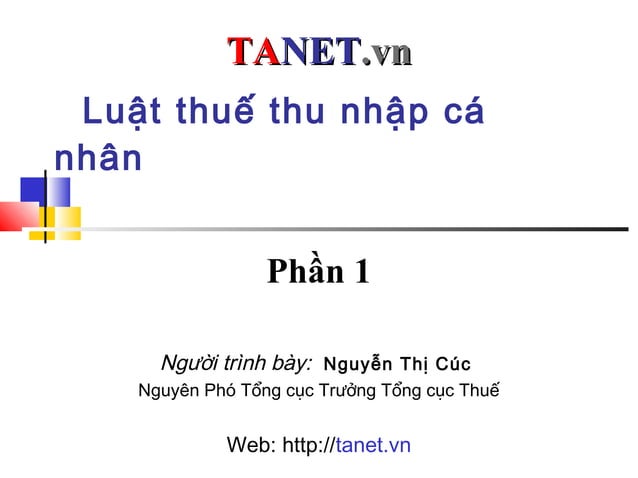 TANET On thi Cong Chuc Thue - TNCN - Phan 1 | PPT