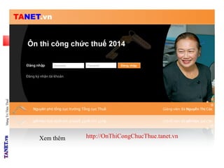 TANET On thi Cong Chuc Thue - TNCN - Phan 1 | PPT