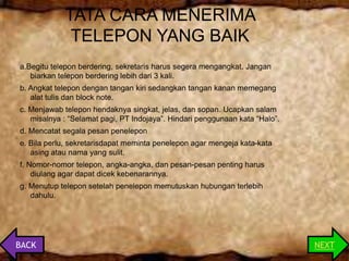presentasi cara menangani telepon | PPTX