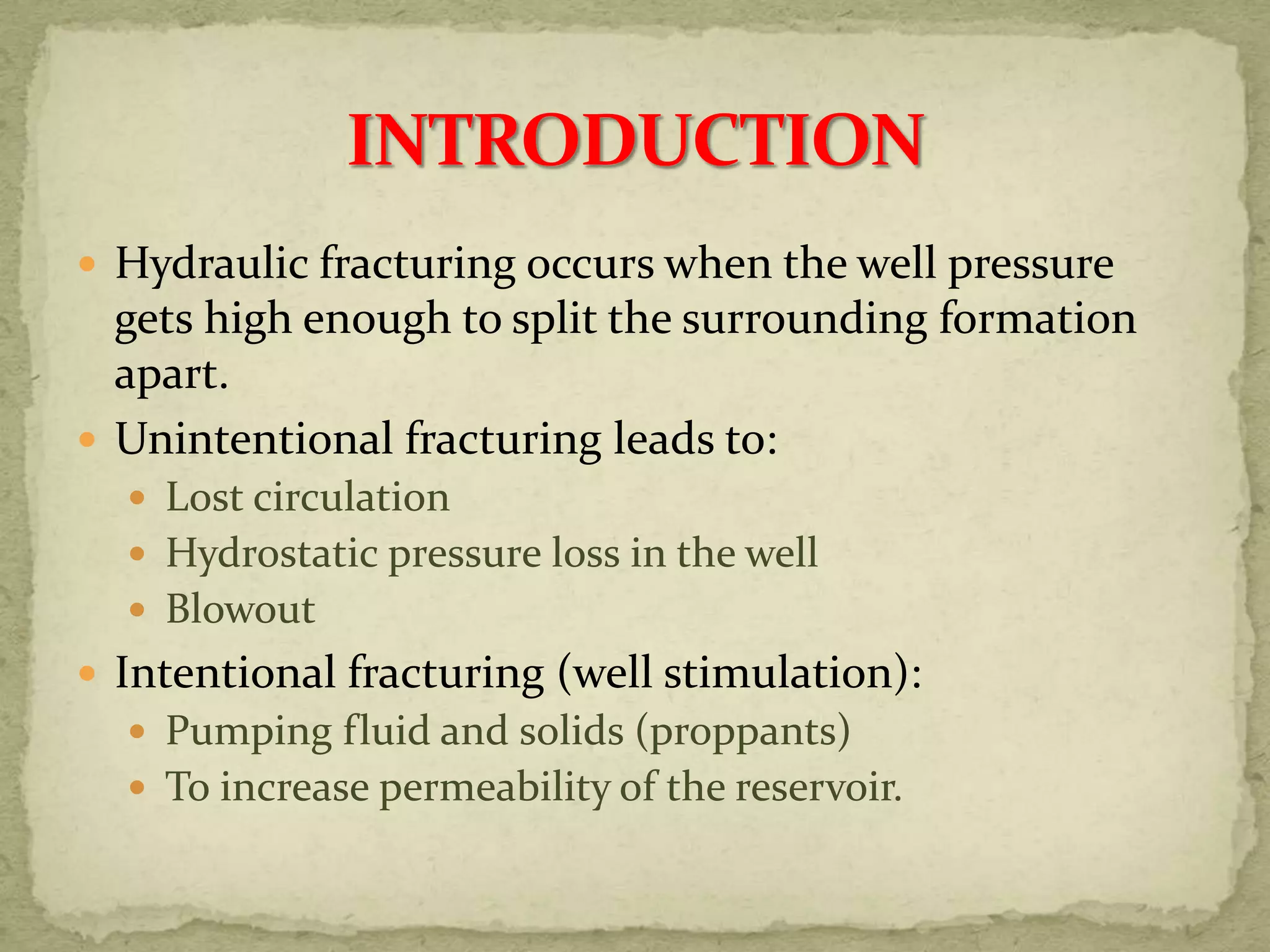 Basic Hydraulic Fracturing | PPTX