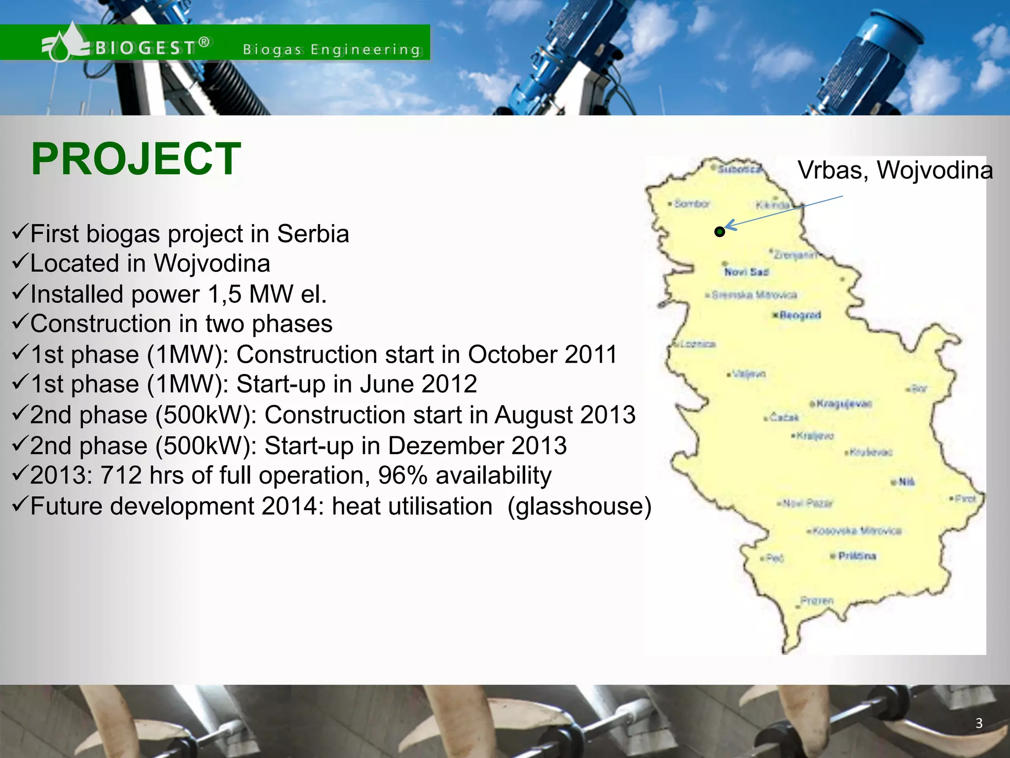 Biogas plant in Vrbas, Serbia - Alena Hanusova | PDF