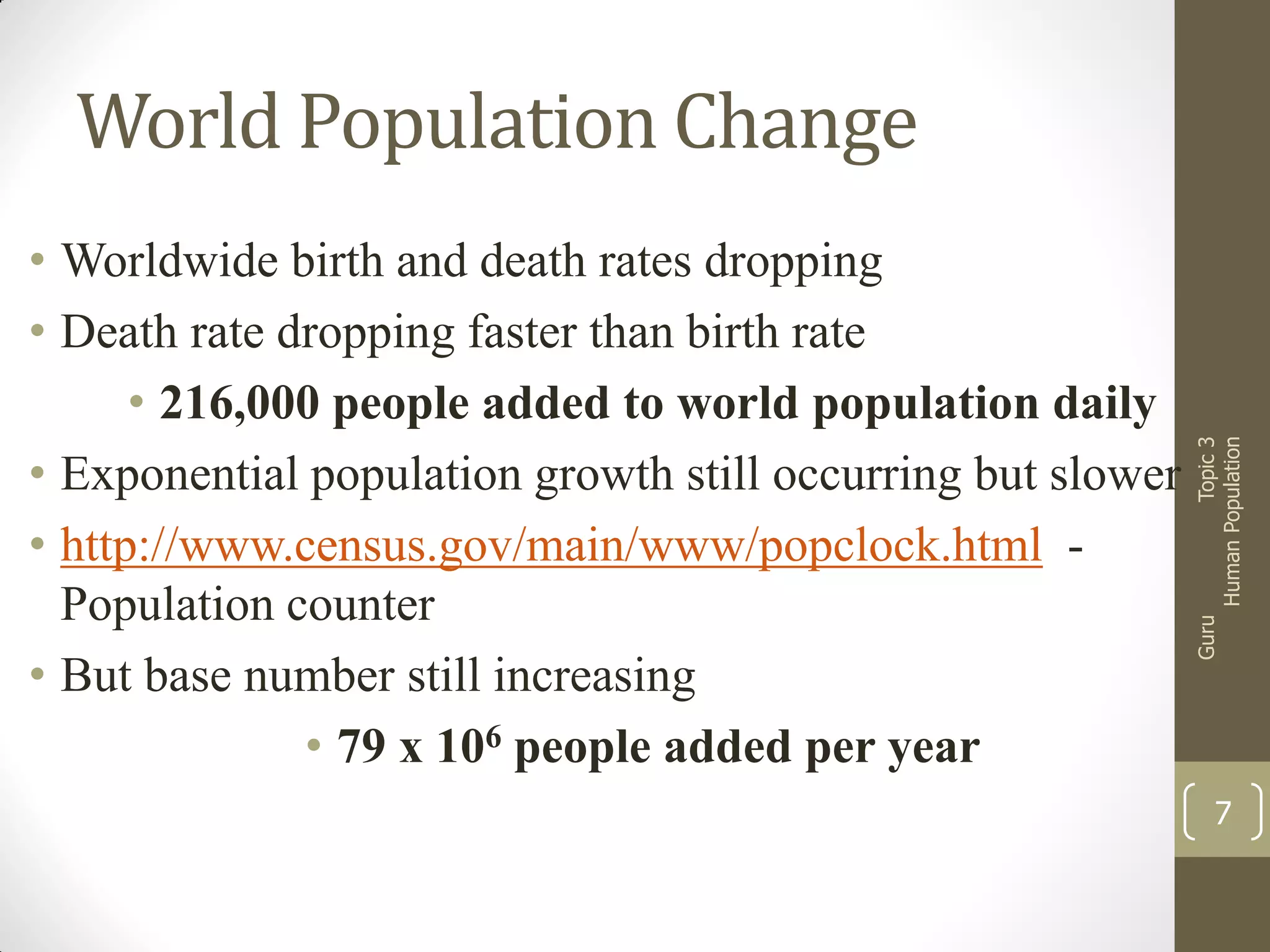 3.1 Human Population Dynamics Notes | PDF