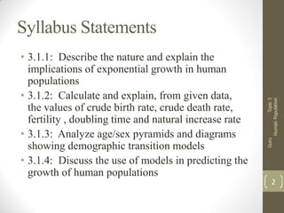 3.1 Human Population Dynamics Notes | PDF