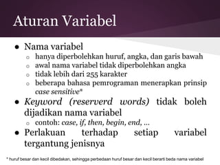 3. variabel dan tipe data | PPTX