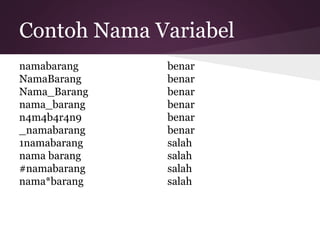 3. variabel dan tipe data | PPT