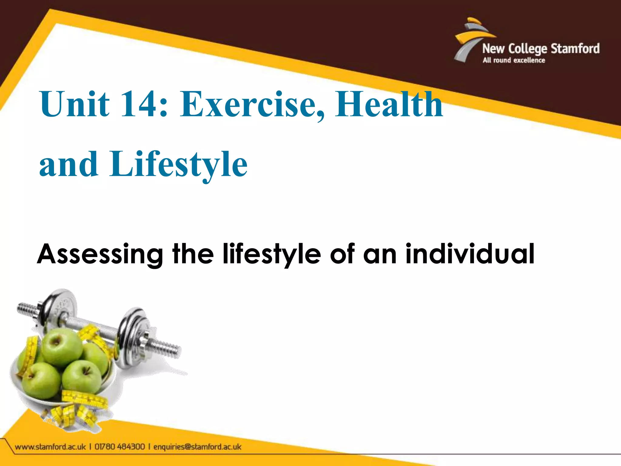 Assessing the lifestyle of an individual | PPTX